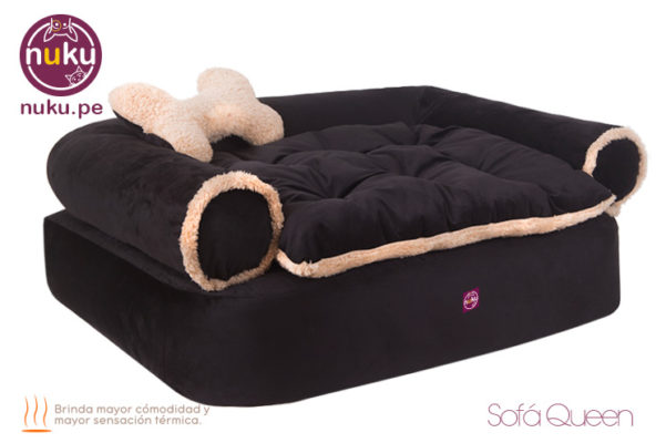 Cama para perro Sofá Queen Negro | Nuku camas para perros Arequipa